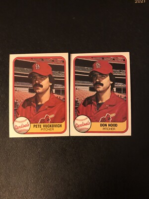 Lot of (2) 1981 Fleer DON HOOD & PETE VUCKOVICH Error & Corrected Cards ...