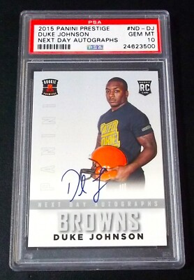 PSA 10 Gem Rc Duke Johnson Auto 2015 Prestige Next Day Rookie Signed ...