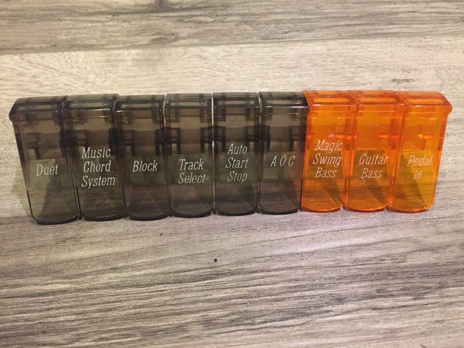 Lot of 9 Vintage Lowrey Organ Coupler Rail/Tab Assembly Arts Crafts ...