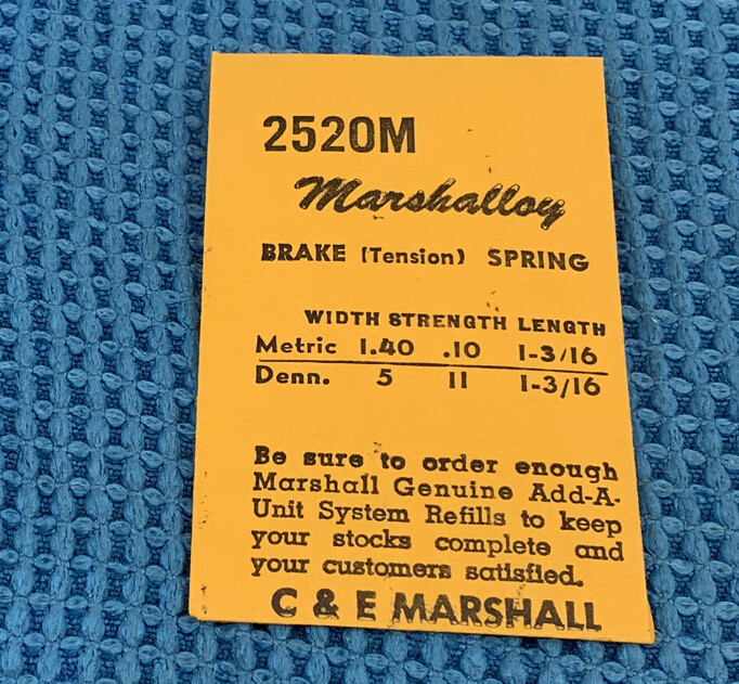 Marshalloy 2520M mainspring bridle (5 X 11 X 1-3/16) NOS (WA95-END) R ...