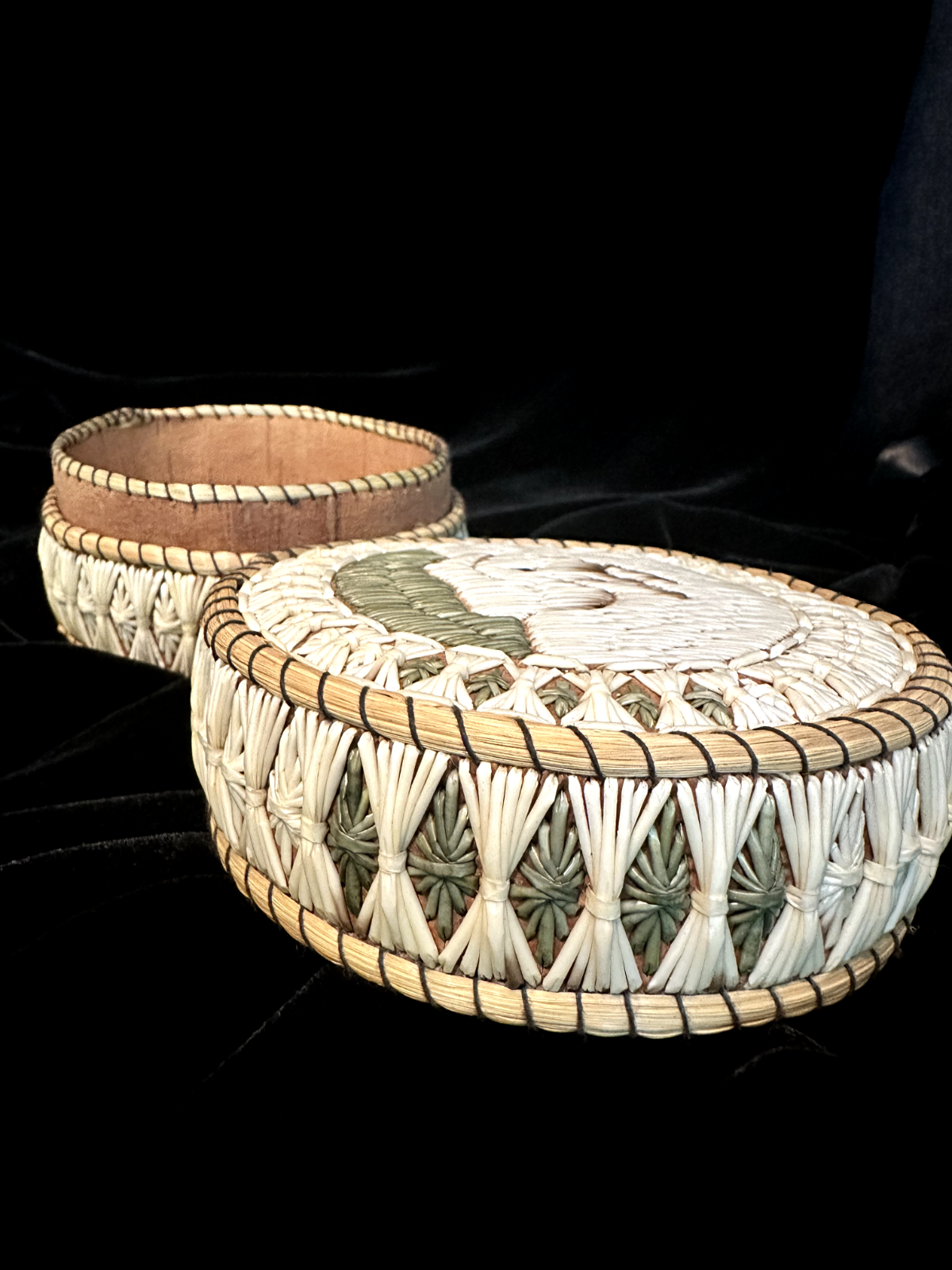 Vintage Porcupine Quill Basket from Birch Bark, sweetgrass by Delia ...