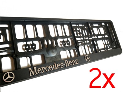Black 3D Mercedes Benz European Euro License Number Plate Holder Frame ...
