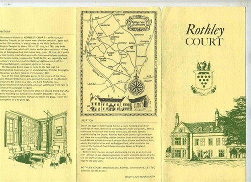 Rothley Court Brochure Map & Tariff Leicestershire England 1984 | eBay
