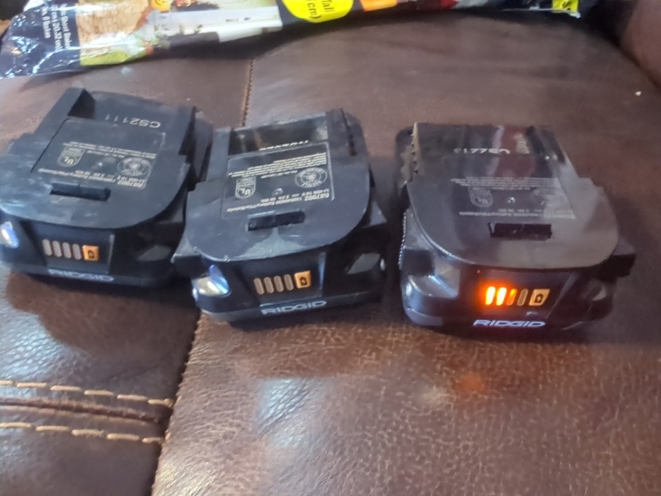 ( 3 ) Genuine RIDGID R87002 18V 2.0 AH Lithium-Ion Batteries Used | eBay