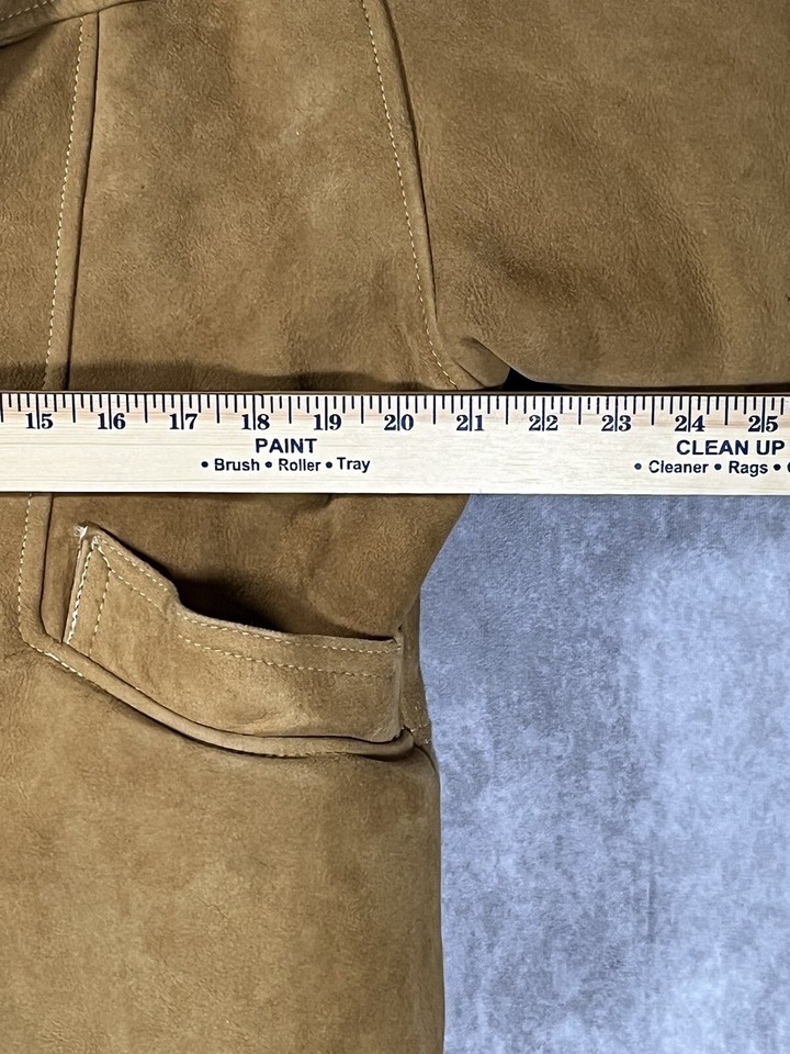 Men’s Shearling Sheepskin Coat Suede Rancher Jacket Size 40 Beige | eBay