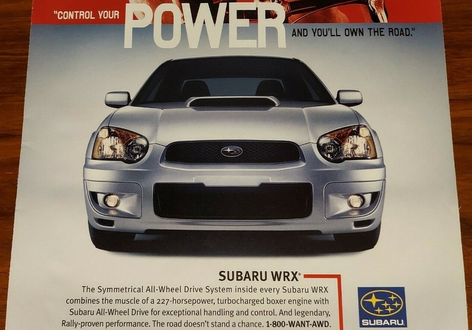 SUBARU WRX PRINT AD MAGAZINE ADVERTISEMENT TURBO CONTROL POWER LANCE ...
