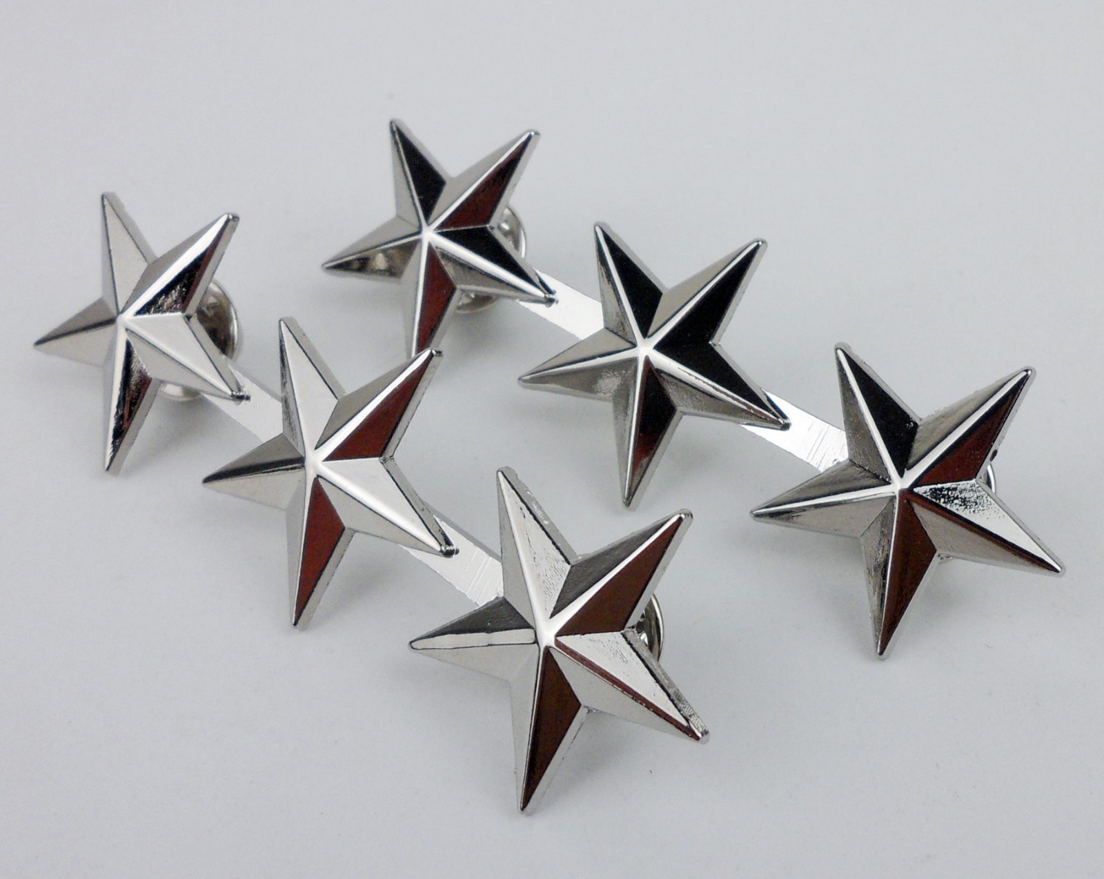 Pair Metal US Army Three Star Shoulder Rank Badge Insignia Pin | eBay