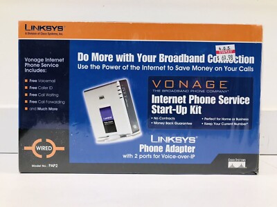 Linksys Phone Adapter Vonage with 2 Port Voice Over IP VOIP PAP2 Sealed ...