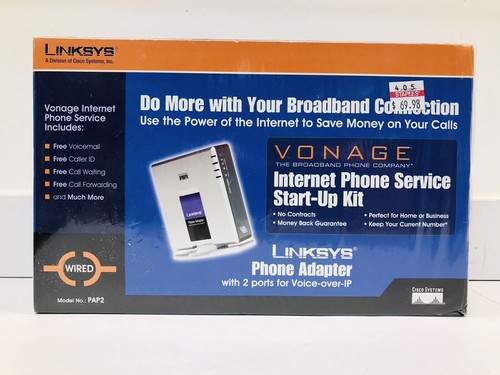 Linksys Phone Adapter Vonage with 2 Port Voice Over IP VOIP PAP2 Sealed ...