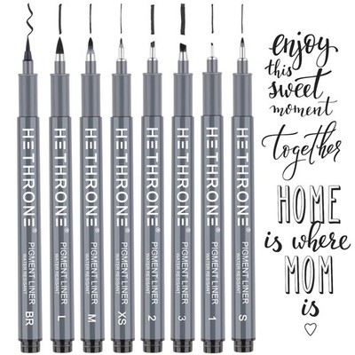 Hethrone Calligraphy Pens, Hand Lettering 8 count (Pack of 1), black ...