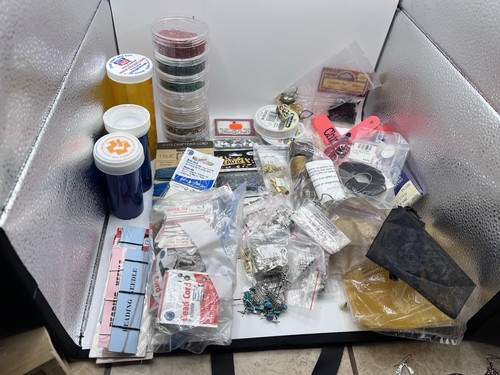 HUGE Mixed Lot Beads & Jewelry Making Supplies Metal, Glass, Stone Etc ...