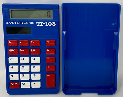 Vintage Texas Instrument Solar Calculator TI 108 with Blue Case TESTED ...