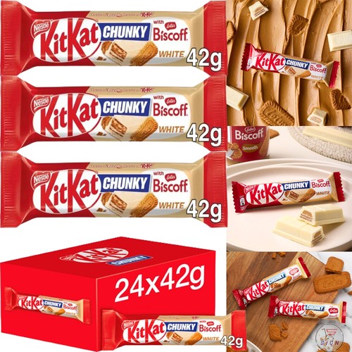Kit Kat Chunky Biscoff White Chocolate Bar 42g Great Party Treat Gift ...