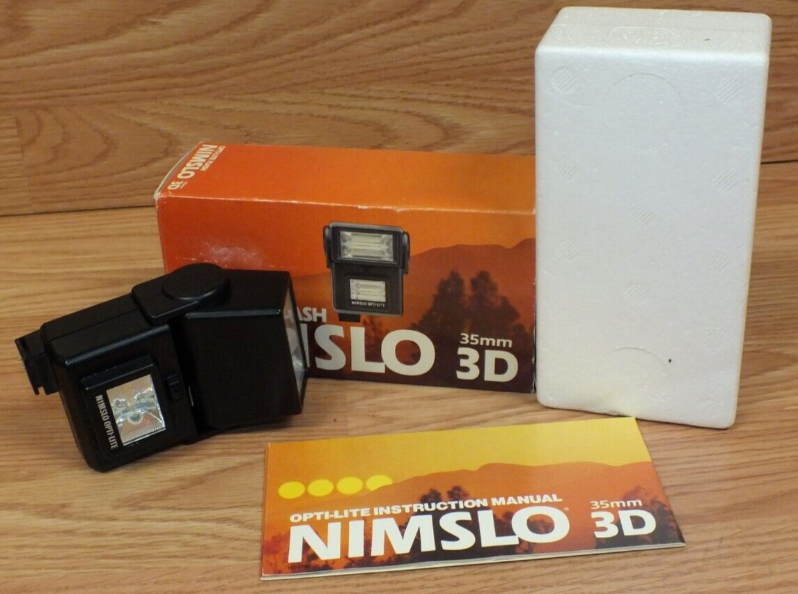 Genuine Nimslo Opti-Lite Small Black Flash Unit Only For 35mm 3D Camera ...