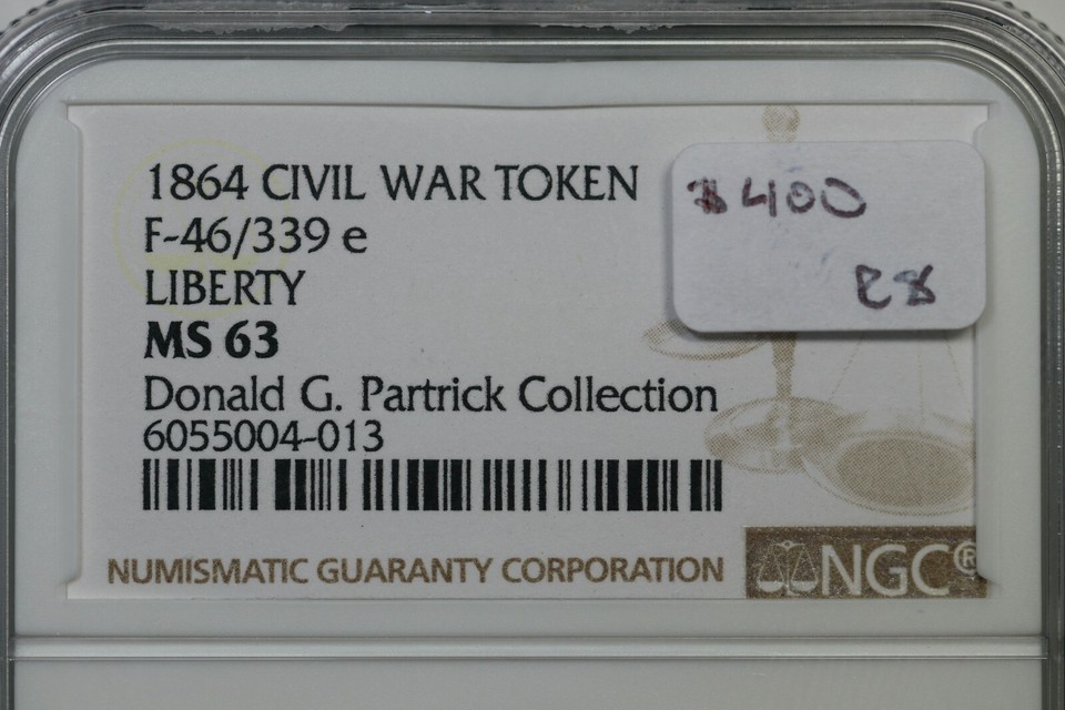 1864 F-46/339 e R-8 NGC MS 63 LIBERTY Civil War Token | eBay