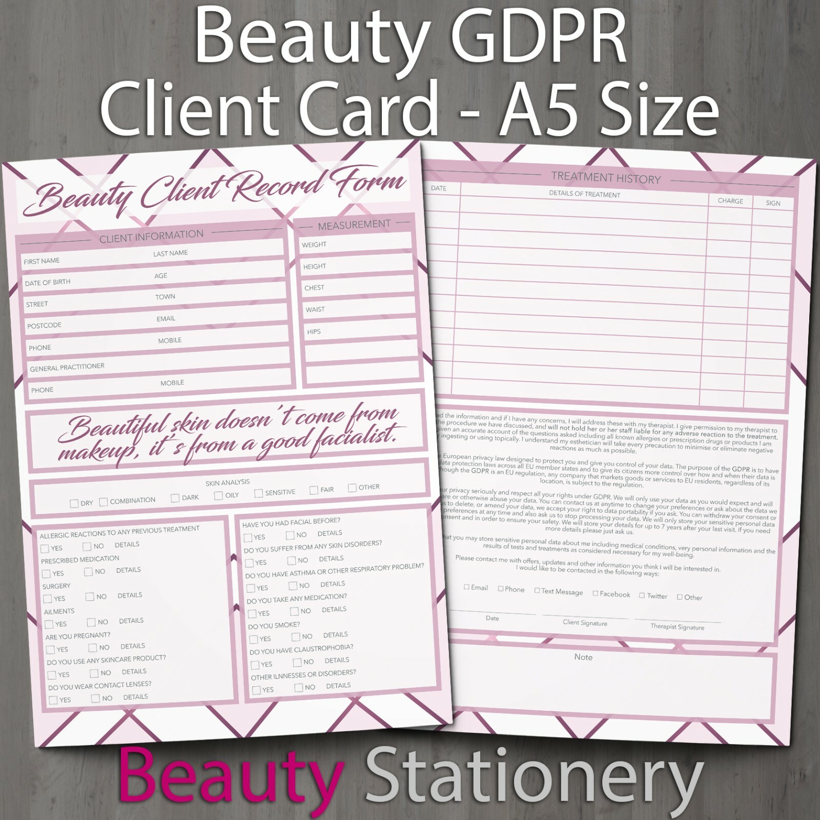 Makeup Client Card Template | Saubhaya Makeup