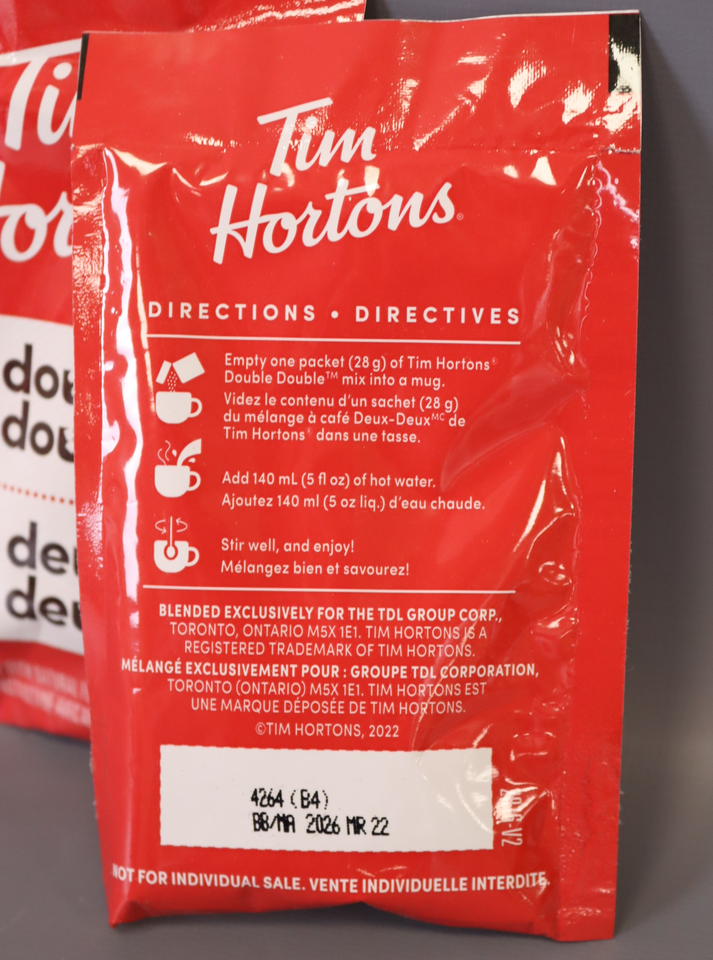 Tim Hortons Double Double Instant Coffee Mix 8x28g/1oz. {Imported from ...