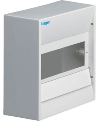 Hager SURFACE MOUNTED ENCLOSURE 180x110x82mm 4-Modules 1-Row White ...