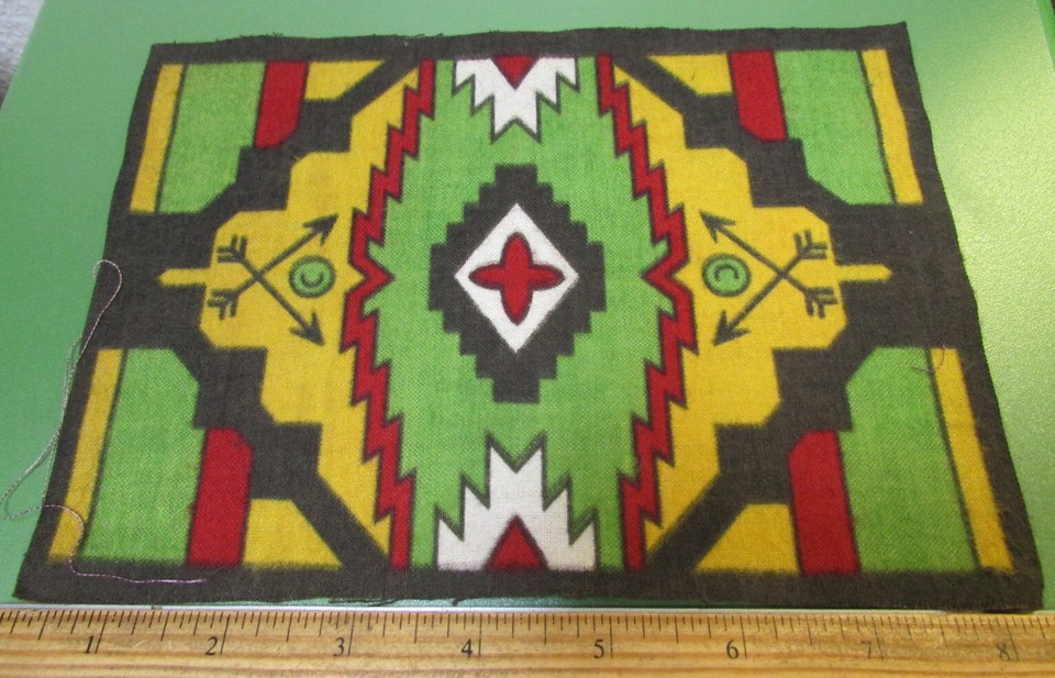 Vintage 1910-1915 Cigar Felt flag, Native American Rug, 8 x 6 in ...