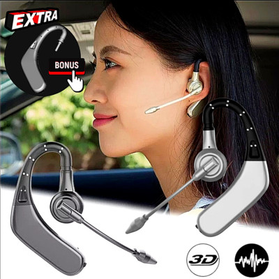 Wireless Bluetooth 5.0 Earpiece Headset Driving Trucker Earbuds Noise ...