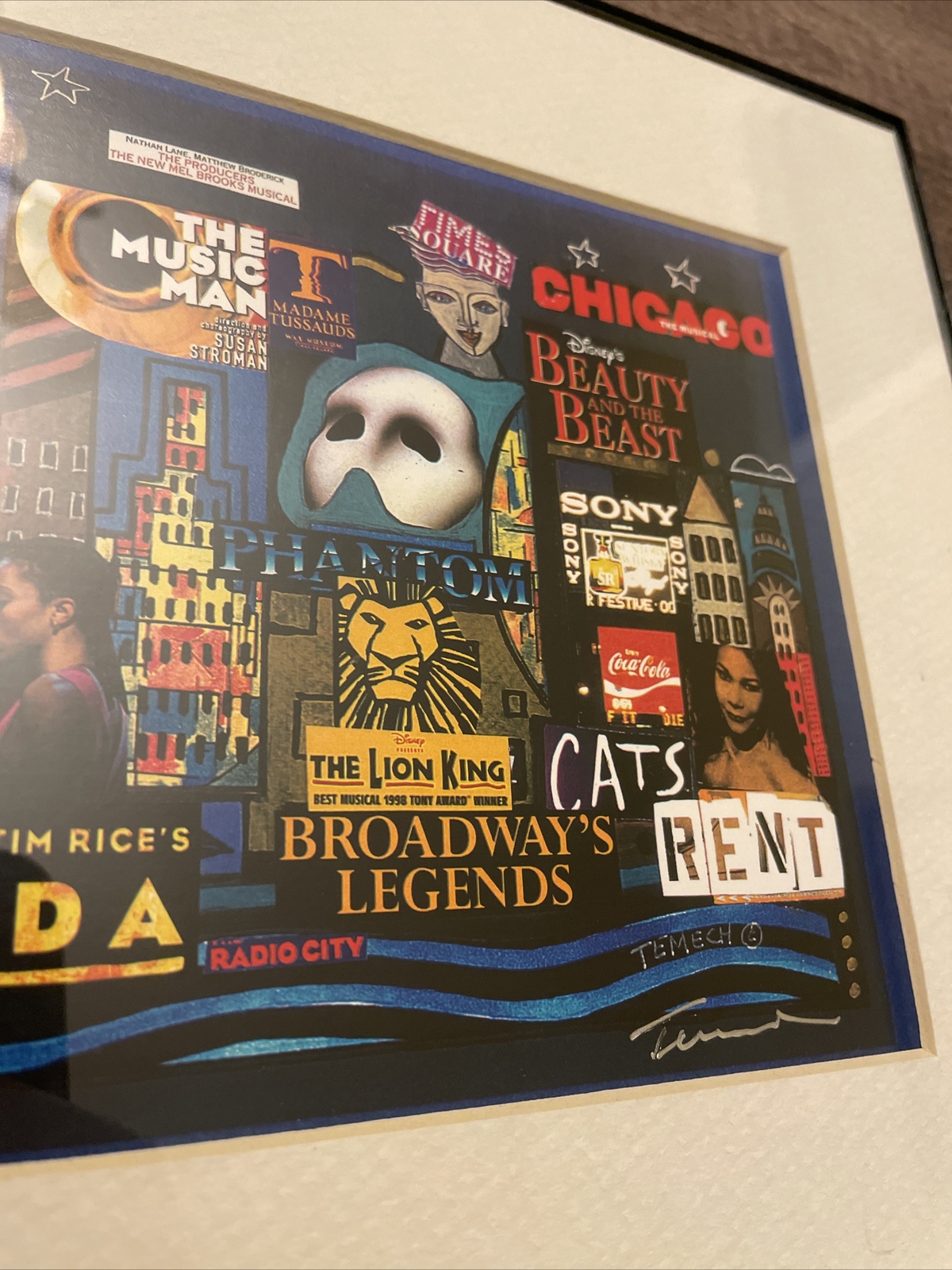 Gunter Temech Hand Signed New York Showtime Print | eBay