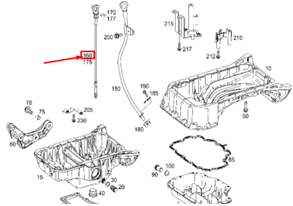 MERCEDES-BENZ S W221 ENGINE OIL DIP STICK A2760101872 GENUINE for sale ...