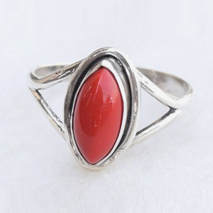 Red Coral 925 Sterling Silver Handmade Ring Christmas Jewelry All Size ...