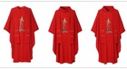 Catholic Red Chasuble with Bird Wheat Embroidered Priest outer Vestment ...