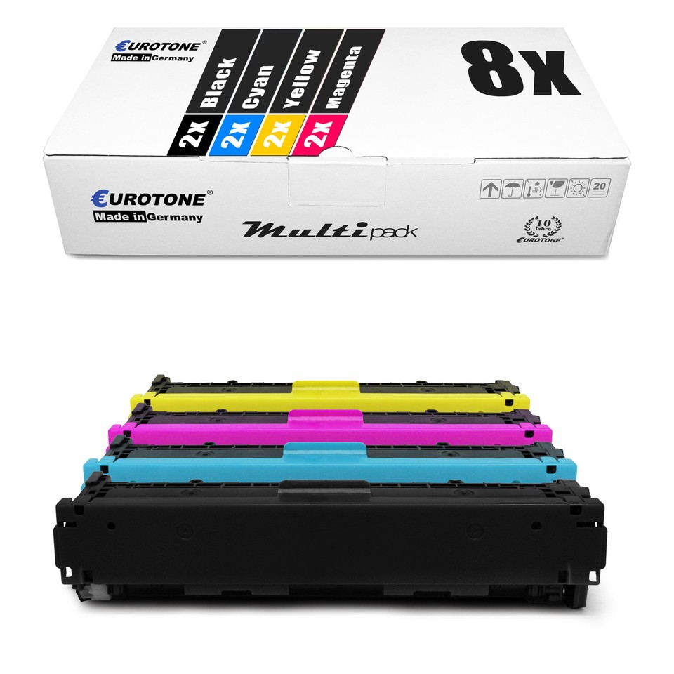 8x Eurotone PRO Toner XXL f r HP LaserJet Pro 200 color M-251-n M-251 ...