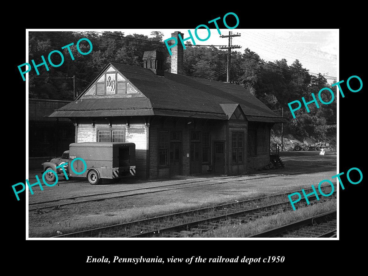 OLD LARGE HISTORIC PHOTO OF ENOLA PENNSYLVANIA THE RAILROAD DEPOT ...