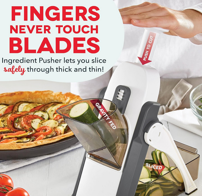 DASH Safe Slice Mandoline Slicer, Julienne + Dicer - Eggplant (Blue) | eBay