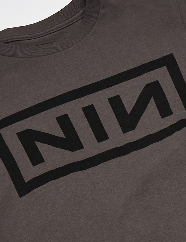 New Nine Inch Nails NIN Black Logo Charcoal Gray Band T-Shirt ...