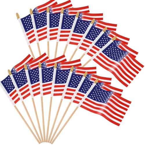 Augshy 120 Pack Small American Flags on Stick 4x6 Inches American Flags ...