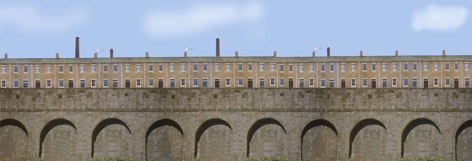 MODEL TOWN BACKSCENES OO GAUGE STONE RETAINING WALL & STATION STREET ...