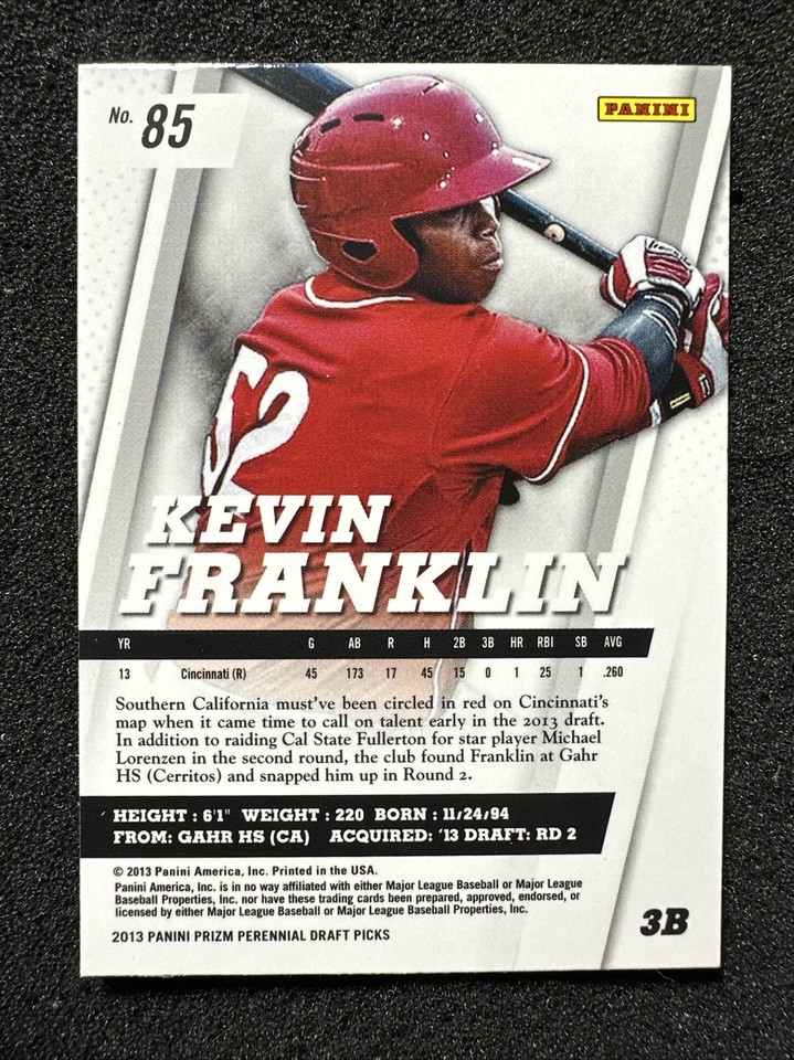 KEVIN FRANKLIN #85 2013 Panini Prizm Perennial Draft Picks Prospect QTY | eBay