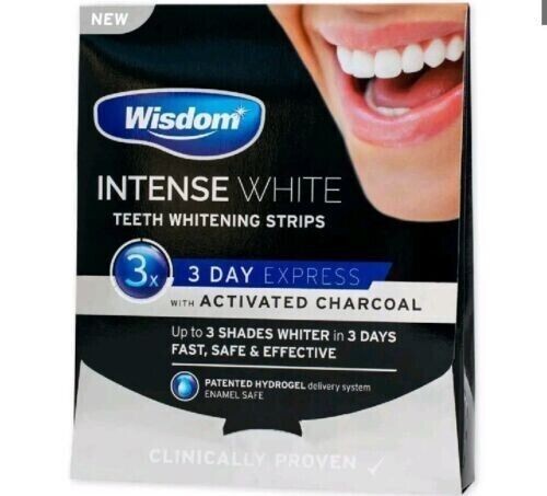Wisdom Intense White Teeth Whitening Strips Charcoal 3 Day ...