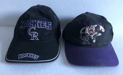 Vintage Colorado Rockies MLB Baseball Hats Lot Of 2 Tazmanian Devil Taz ...