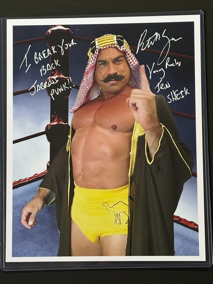 Brett Azar hand signed The Iron Sheik NBC Young Rock photo auto actor ...