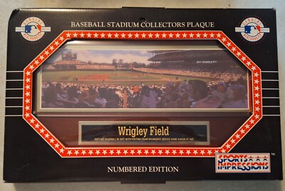 WRIGLEY FIELD PLAQUE DAYTIME BASEBALL IN 1957 CUBS & BRAVES HANK AARON ...
