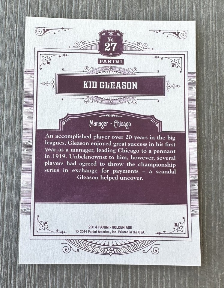 2014 Panini Golden Age #27 Kid Gleason | eBay