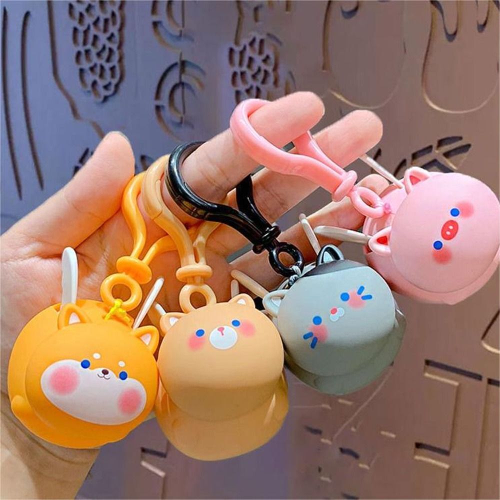 Cat Flying Puppy Keychain Kawaii Pull String Animal Keyring Couple ...