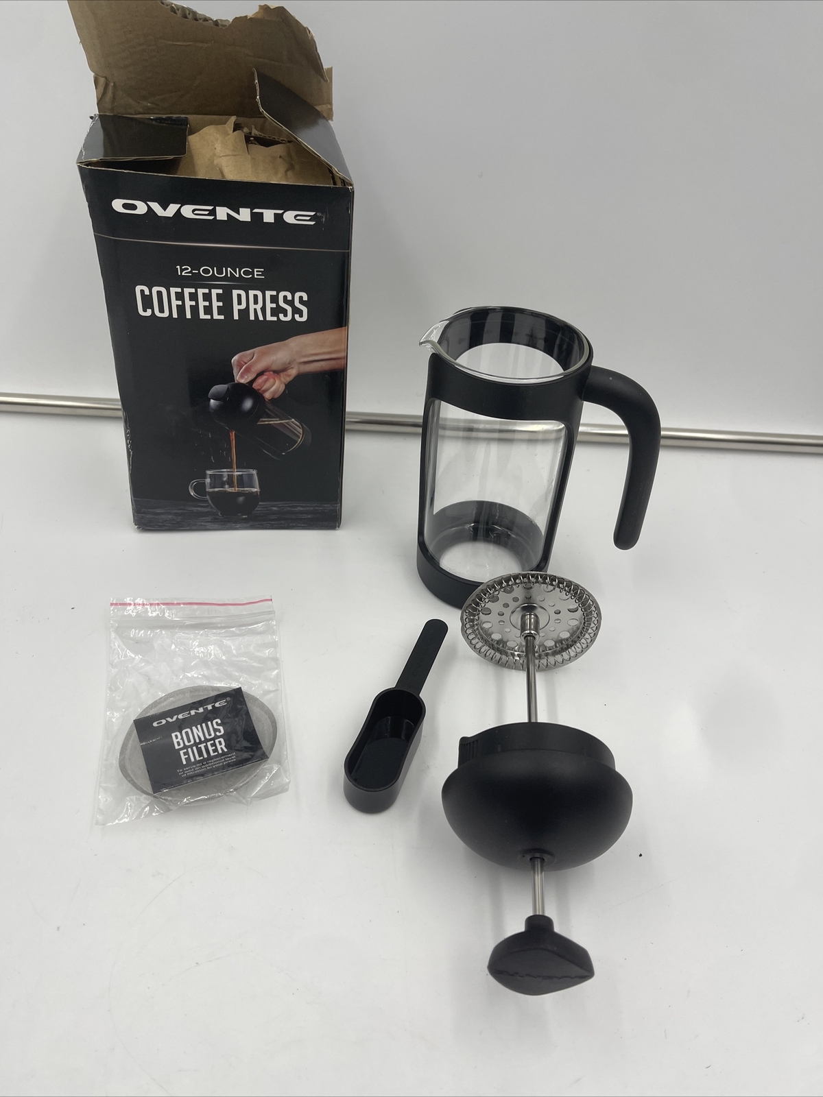 OVENTE French Press Coffee Tea Espresso Maker 12oz black | eBay