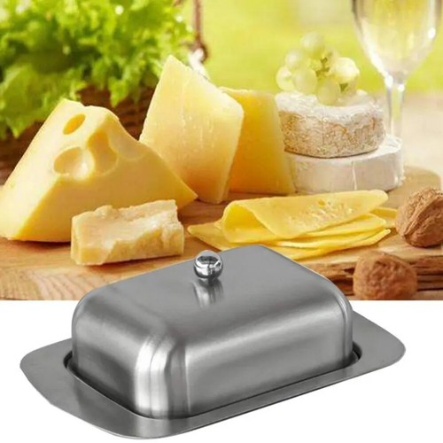Stainless Steel Butter Dish Box Storage Tray Butter Cheese Holder ...