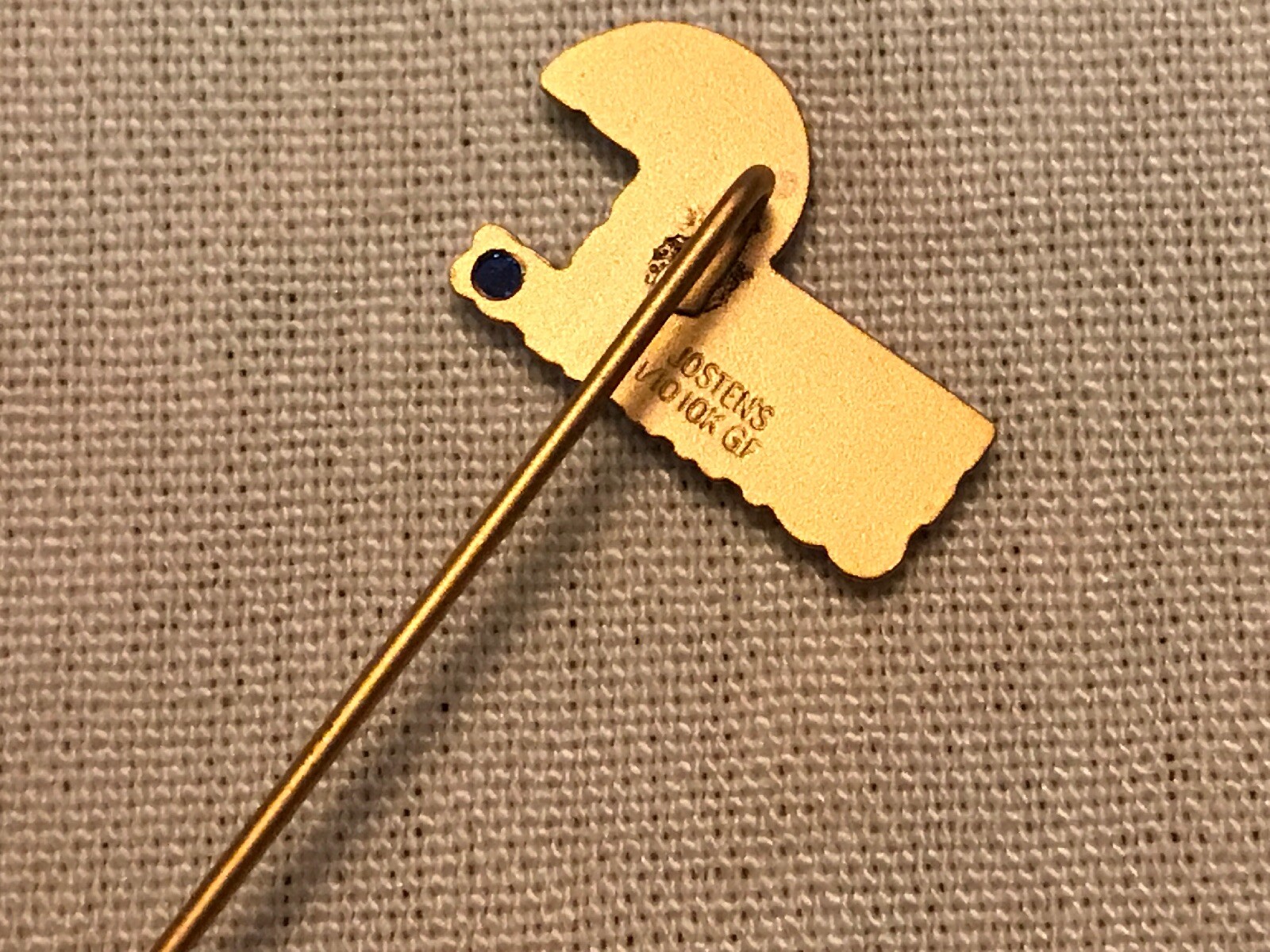 CONRAIL Vintage 10 K GF Jostens Stick Pin With Blue S… - Gem