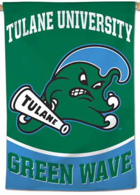 TULANE UNIVERSITY GREEN WAVE Official NCAA Team Logo 28x40 WALL BANNER ...