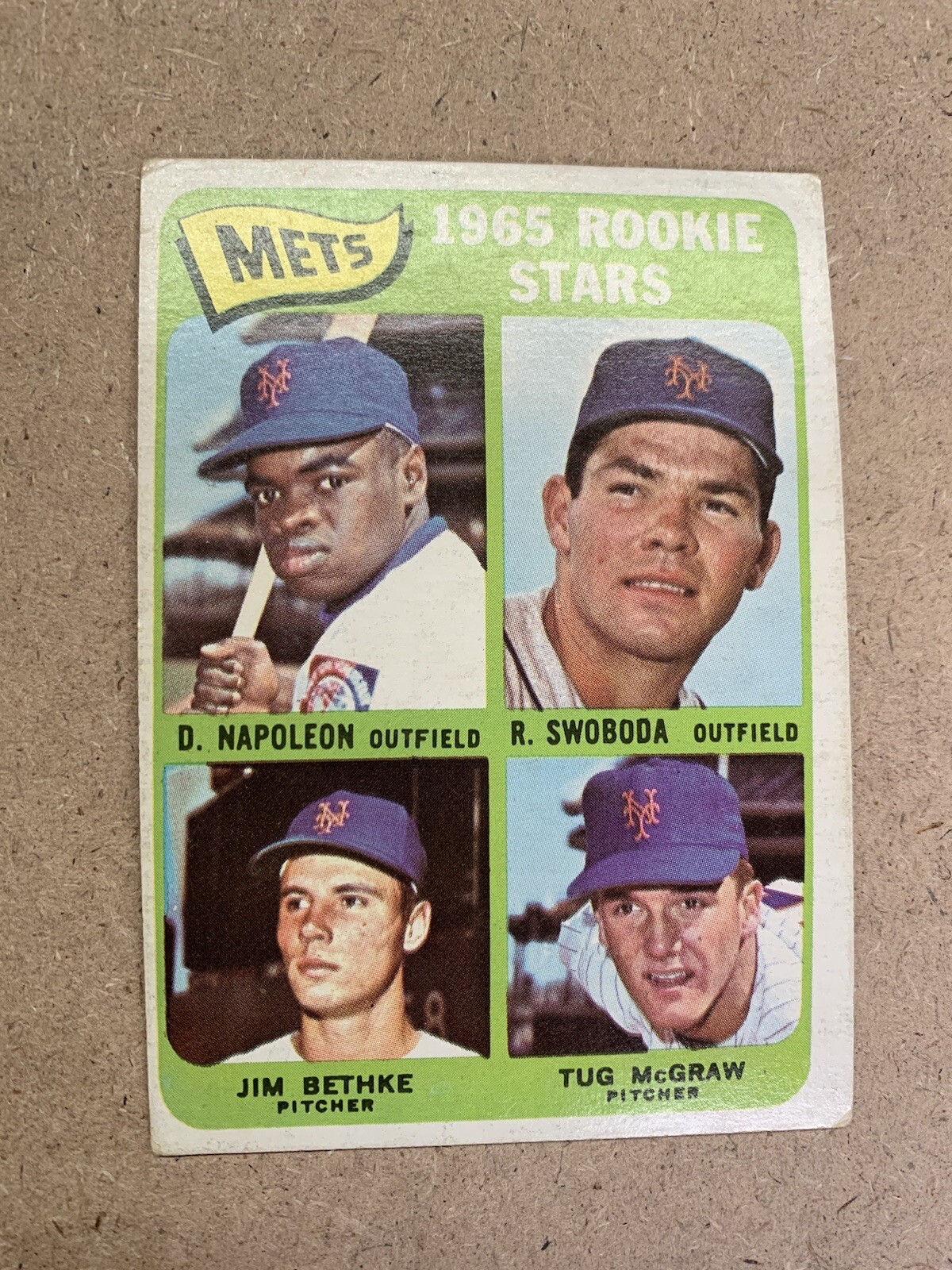1965 Mets Rookie Stars Baseball Card Mcgraw, Swoboda, Napoleon, Bethke ...