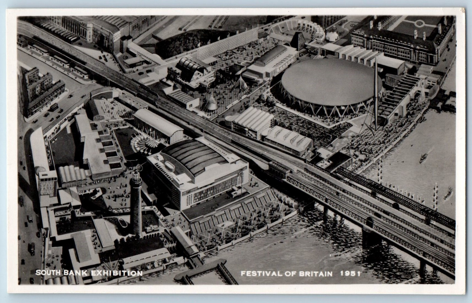 London Postcard South Bank Exhibition Festival of Britain 1951 RPPC ...