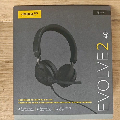 Jabra Evolve2 40 Stereo Headset (MS Teams, USB-A) - Black 5706991022797 | eBay Australia