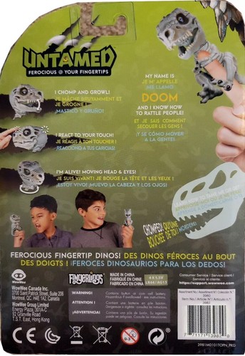GLOOM WowWee Fingerlings Untamed Raptor Dinosaur Velociraptor Bonehead ...