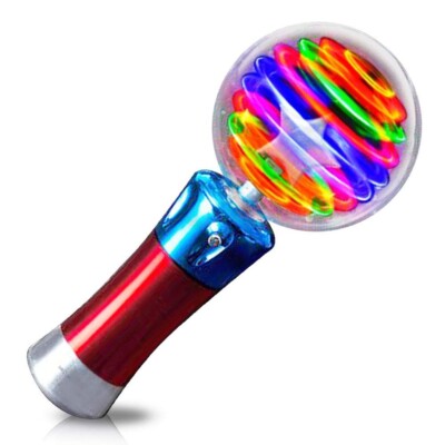 One Light-Up Spinning Wand Star Princess LED Rave Toy Stick Flashing ...